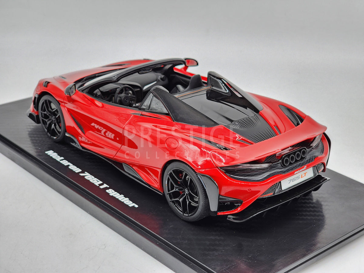GT Spirit 2021 McLaren 765LT Spider Vermillon Red GT420 1:18 Scale - N ...