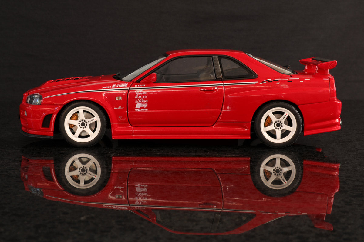 AUTOart Nissan Skyline R34 GTR R-Tune R1 Active Red 1:18 Scale Model C ...