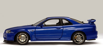 AUTOart Nissan Skyline R34 GTR V-SPEC II Bayside Blue 1:18 Scale Model ...